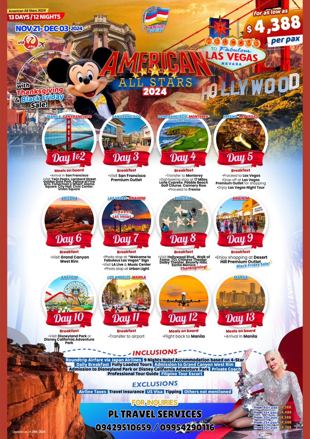 AMERICA ALL STAR – PL TRAVEL SERVICES